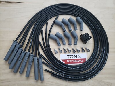 42" 8.5mm MSD Spark Plug Wires LS Coil Relocation kit LSX LS1 LS2 LS3 ...