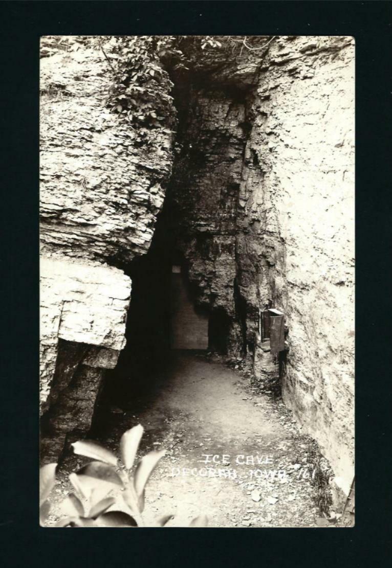 Decorah Iowa IA c1925 RPPC EARLY Ice Cave Entry in Summer, Free Entry ...