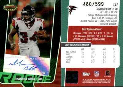 2005 Bowman's Best Green #142 Deandra Cobb Auto /599 - NM-MT | eBay