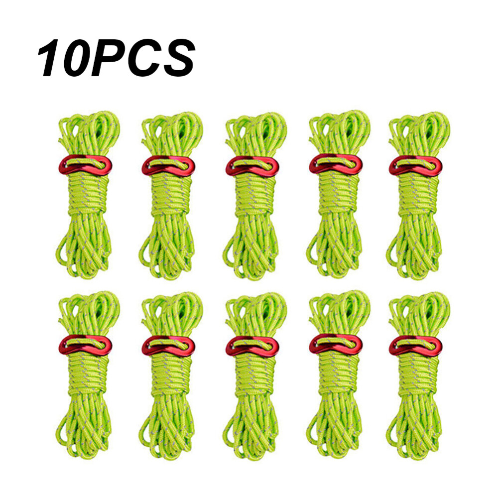 20Pcs 4m Guyline Tent Ropes Runners Guy Line Camping Guide Reflective ...