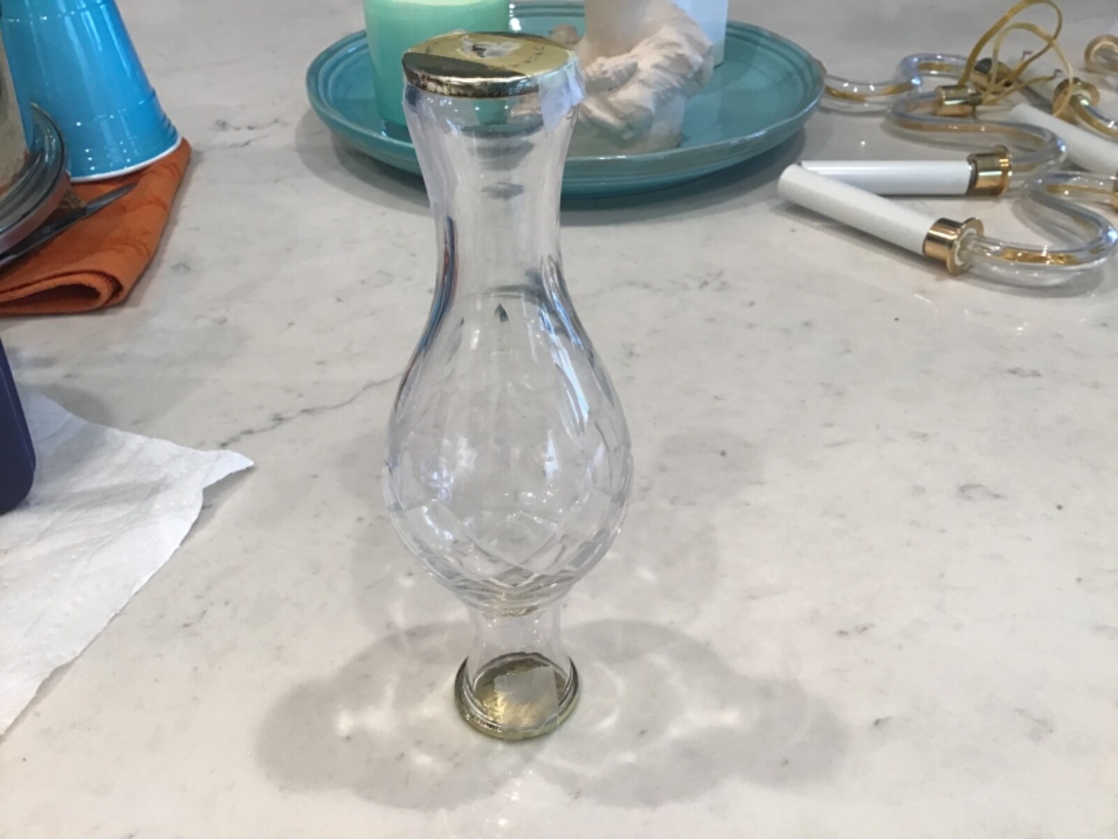 VINTAGE 5” INCH CRYSTAL CUT GLASS LAMP/CHANDELIER COLUMN SPACER USED ...