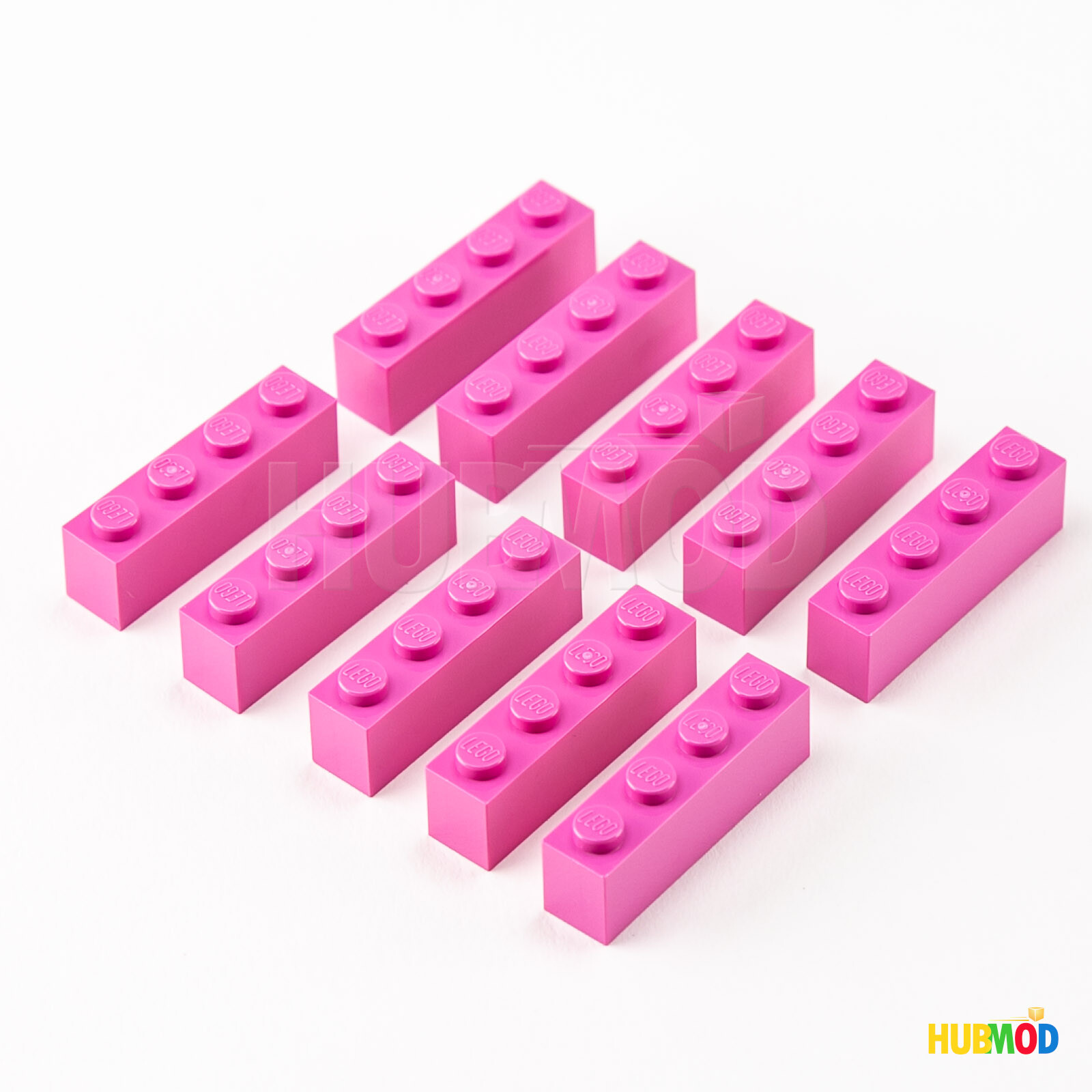 Lot of 10 Genuine LEGO Dark Pink 1x4 3010 Building Bricks Blocks Part ...