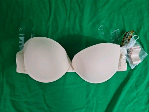 Ted And Noah Bra Women's Size 36C Nude Beige Color Push Up Clear Straps Lumie | eBay