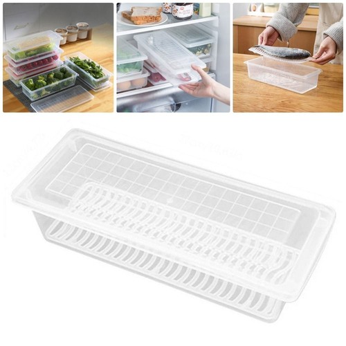 1Pcs Refrigerator Frozen Food Organizer Fish Meat Storage Box Kitchen ...