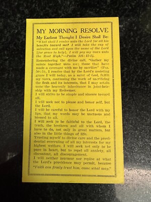 WATCHTOWER IBSA POSTCARD MY MORNING RESOLVE | eBay