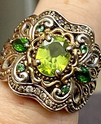 Michael Valitutti Gems en Vogue Peridot Chrome Diopside Sterling Ring ...