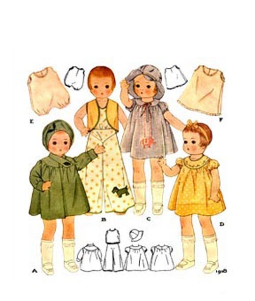 5-Pattern Packs for 16" Patsy Dolls - 19 Outfits! | eBay