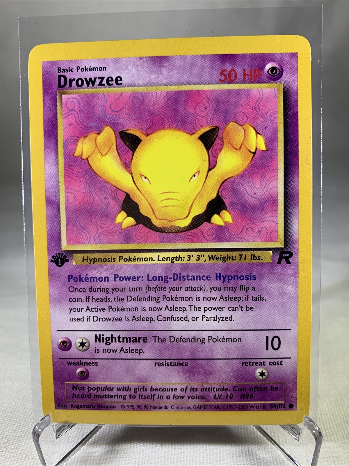 Drowzee 54/82 1st Edition Team Rocket Pokémon TCG Common Non Holo rare ...