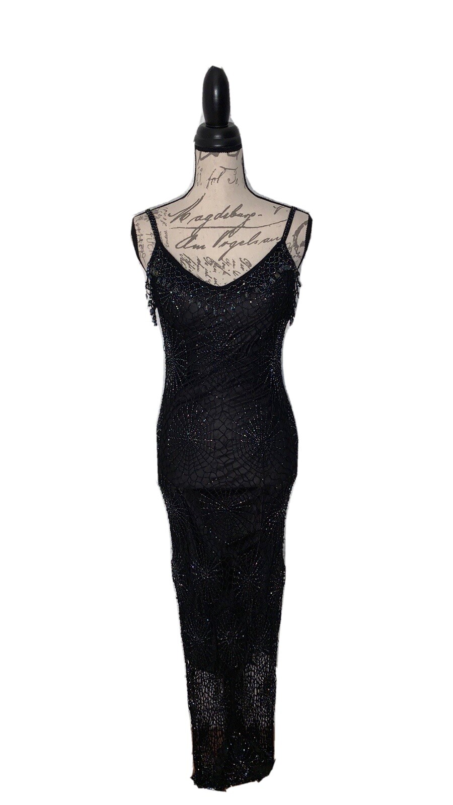 NWT Cache 90’s RARE Beaded Crochet Maxi Dress - Gem