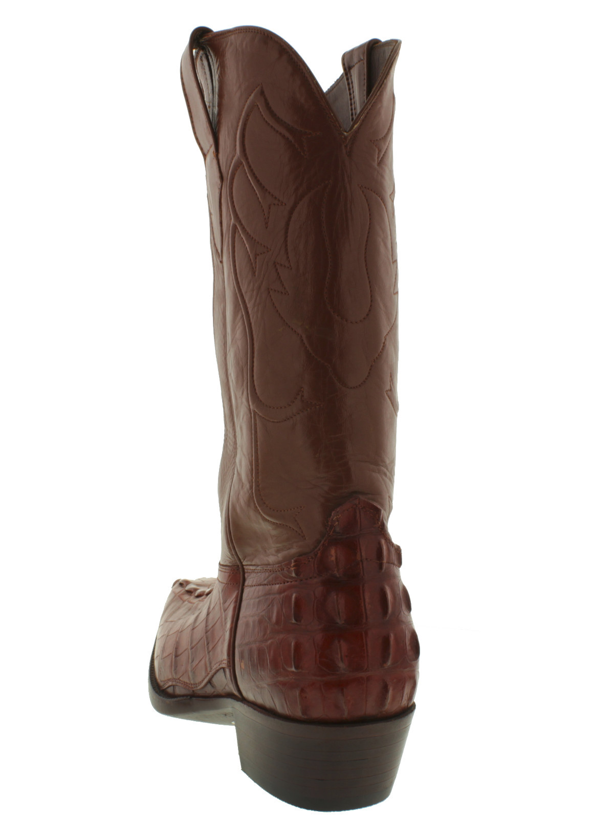 Mens Dark Cognac Alligator Skin Leather Cowboy Western Boots Size 7.5 ...
