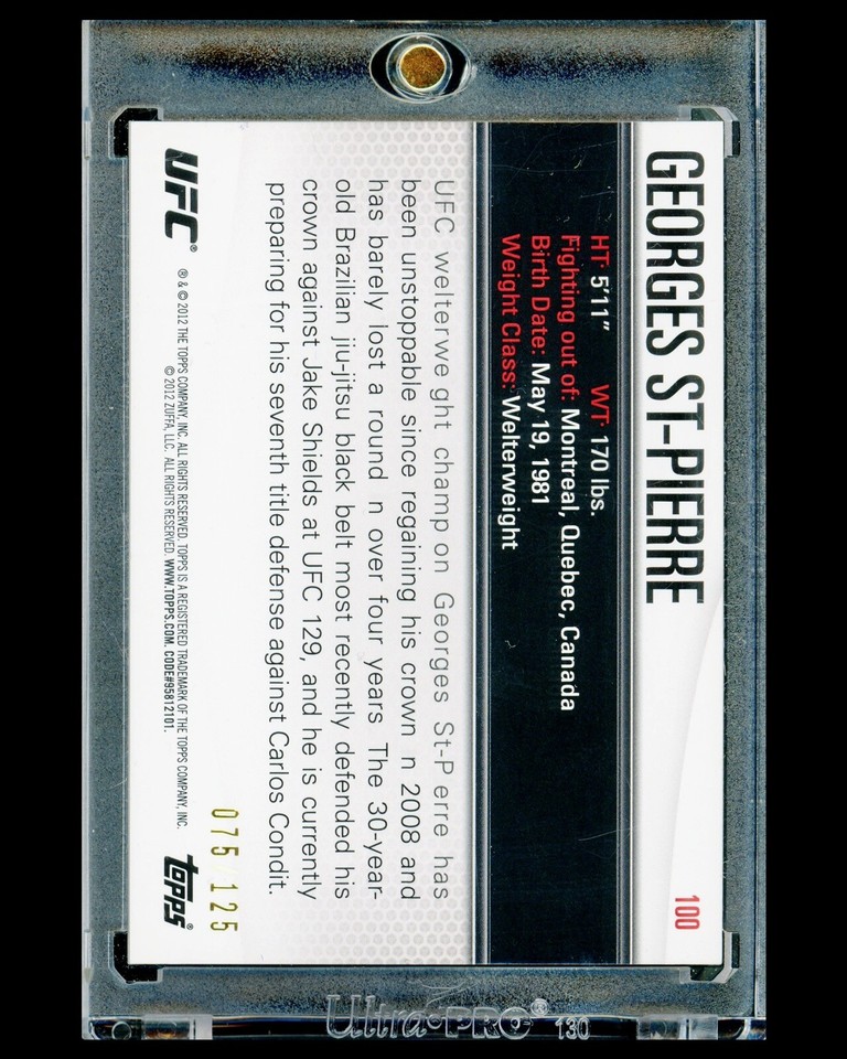 2012 Topps UFC Knockout /125 Georges St-Pierre #100 GSP | eBay