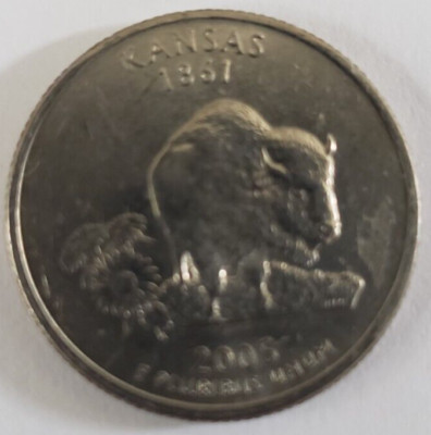 2005 P Kansas State Quarter:Die Errors-The Humpback Bison-The Spitting ...