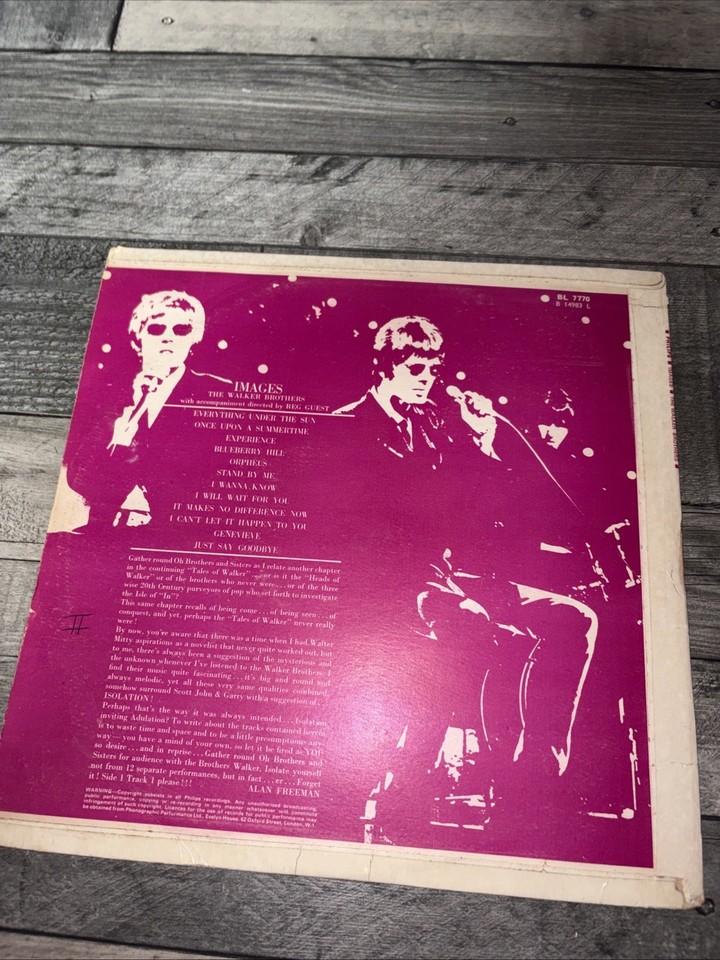The Walker Brothers - Images - 12” Vinyl Record LP - 1967 Philips UK ...