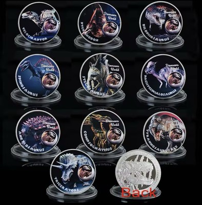 T-Rex Tyrannosaurus Dinosaur x10 Coins - Commemorative Collection ...