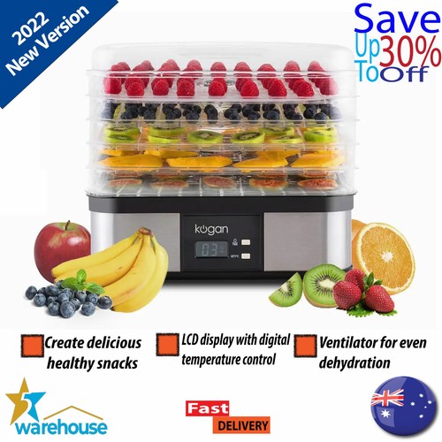 Kogan 5 Trays Food Dehydrator Healthy Fruit Snack Vegetable Chips Dryer ...