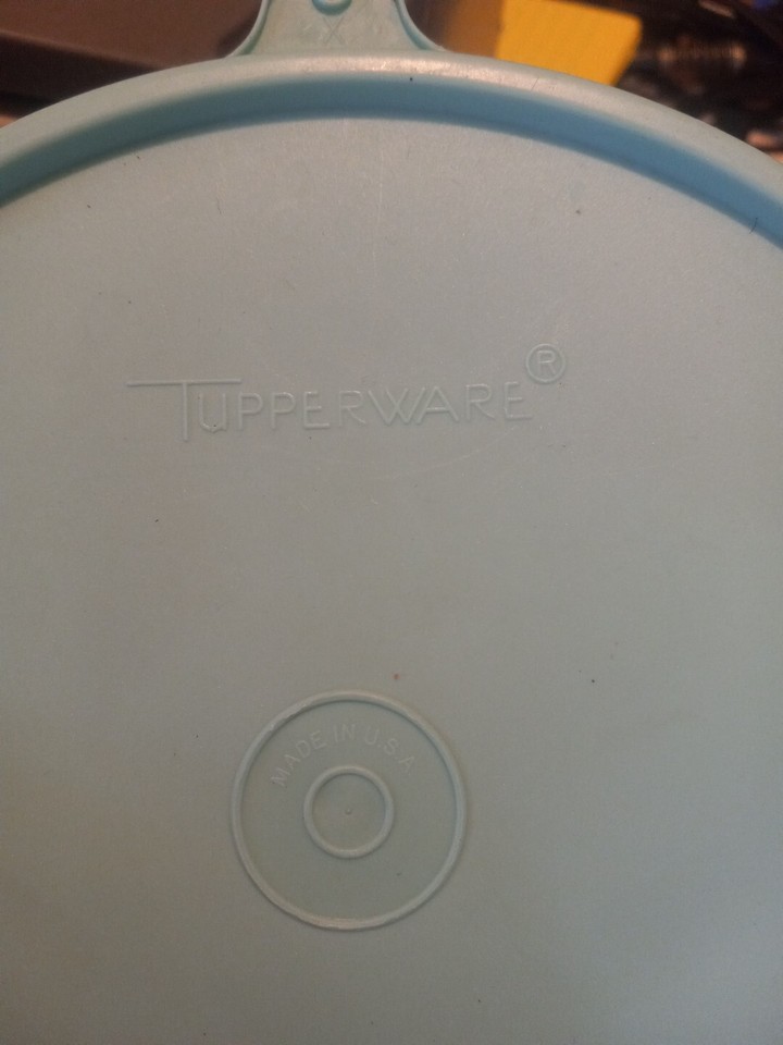 -Tupperware 228 Replacement Round Mint aqua Green Lid ONLY “C” tab | eBay