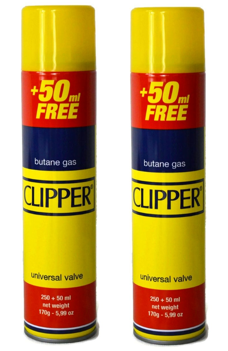 2 X 300ML Clipper Universal High Quality Butane Gas Lighter Refill ...