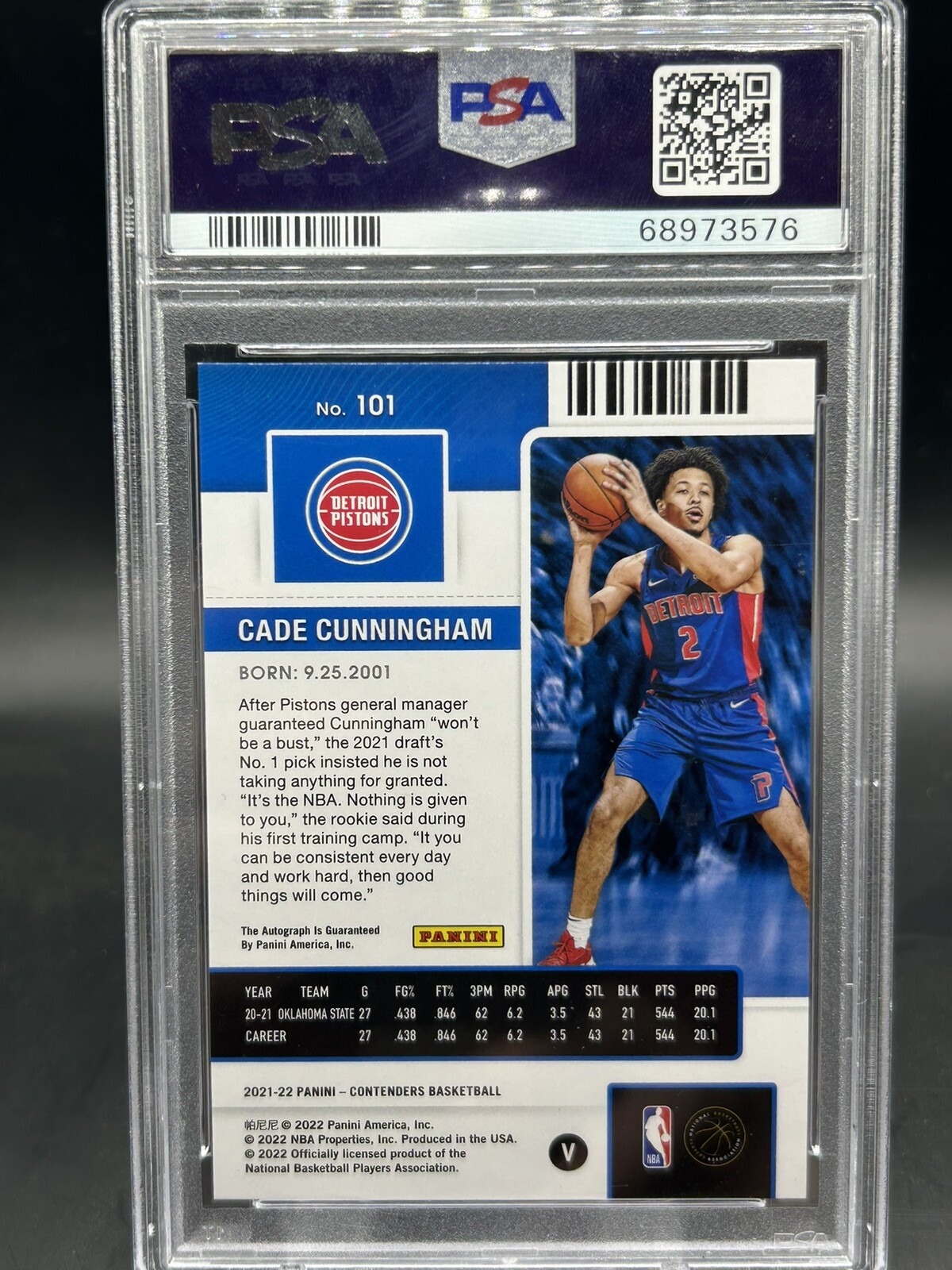 2021-2022 PANINI NBA CADE CUNNINGHAM VARATIONS FINALS TICKET ROOKIE ...