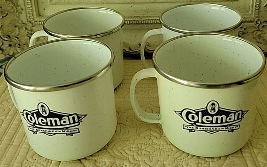 4 NEW Coleman Mug The Sunshine Of The Night White Enamel | eBay