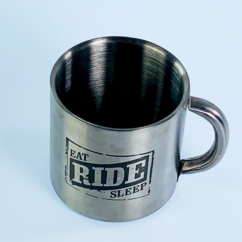 Vintage Marlboro Coffee Mug Eat Ride Sleep Stainless Steel Camping Cup ...