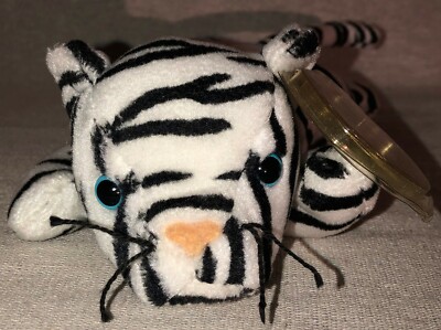 TY Beanie Baby Rare 1996 "Blizzard" The Snow Leopard Collectible With ...