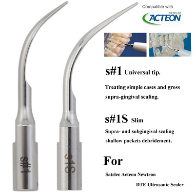 Dental Ultrasonic Piezo Scaler Tip #1 #1S Scaling Tip Fit Acteon Satelec Newtron | eBay