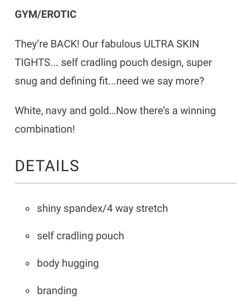 N2N Bodywear Size XL White Navy Gold R3 Ultra Skin Drawstring ...