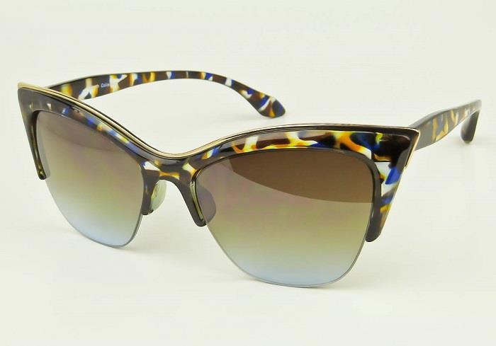Cat Eye Semi Rimless GOLD Rim RITA Tryst PinUp Razor Big Mosaic ...