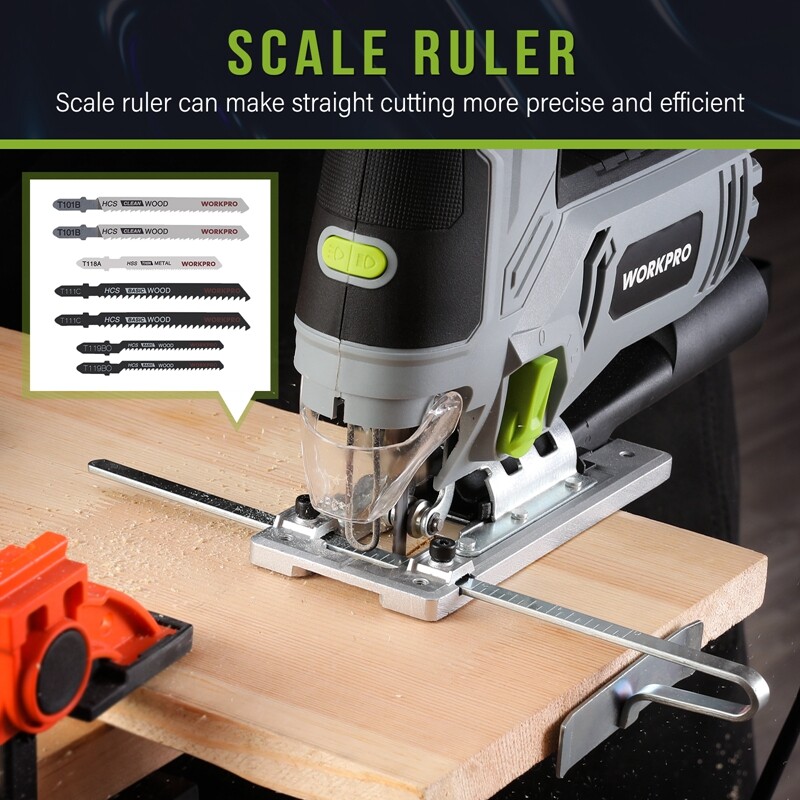 WORKPRO Jigsaw 6.5AMP 850W Corded Electric Jig Saw Tool Kit 6 Speed w/7PC Blades | eBay