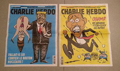 2 CHARLIE HEBDO 1268+1289 Barack Obama+Donald Trump -rare!! | eBay