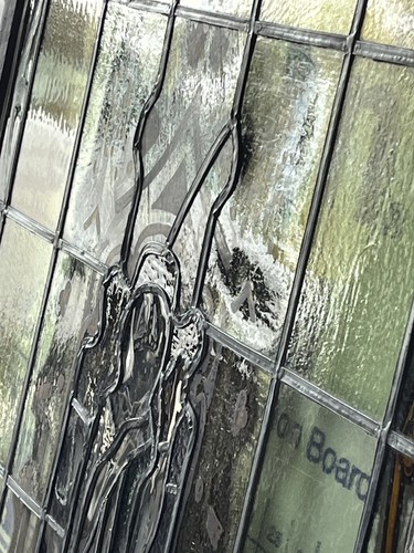 LARGE GOTHIC STAINED GLASS CATHOLIC CHURCH WINDOW, early 1900s antique ...