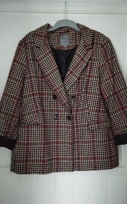 Ladies Size 22 Double Breasted Blazer/Jacket In Check Design By ...