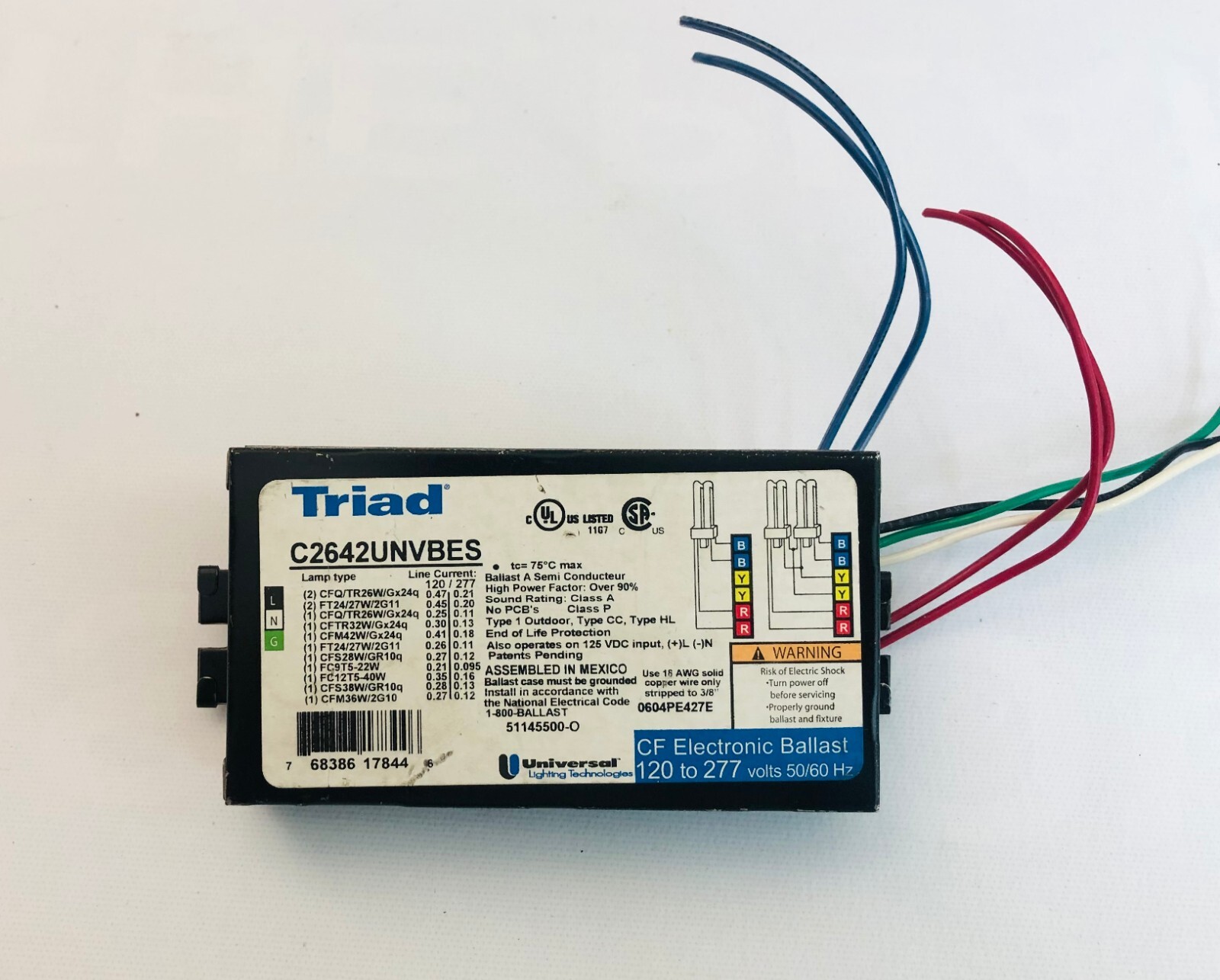 Triad C2642UNVBES Compact Fluorescent Ballast for sale online | eBay