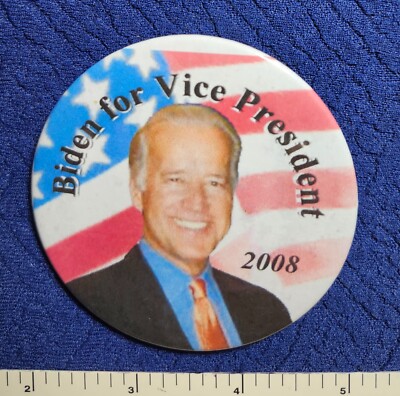 GRASSROOTS BIDEN VICE-PRESIDENT OBAMA TICKET 2008 (D) POLITICAL PINBACK ...