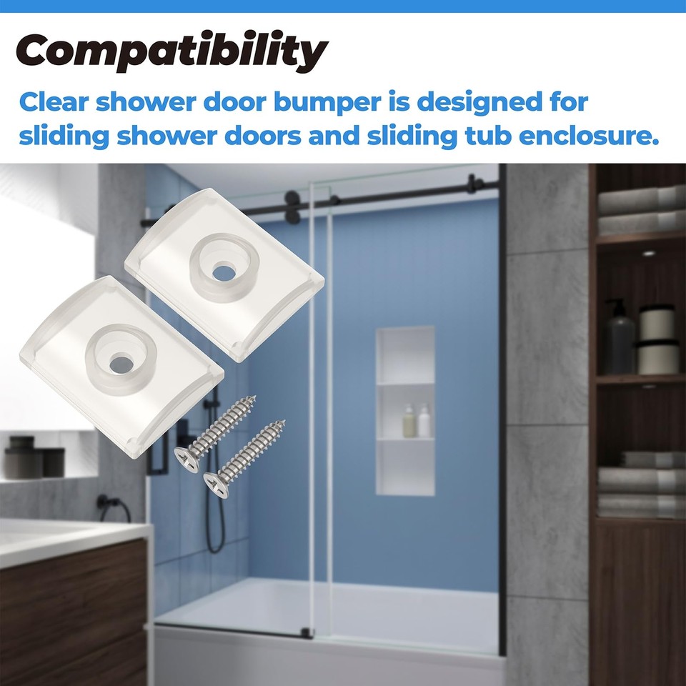 Wall Jamb Bumper for Glass Sliding Shower Doors Suitable for Shower ...