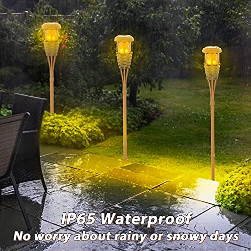 Tiki Torch Solar Lights Outdoor - Solar Torch Light with Flickering ...