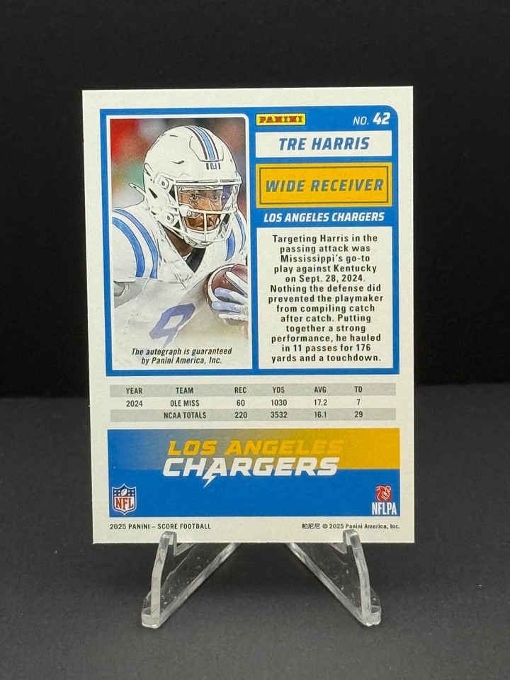 2025 Score Football - Tre Harris #42 - Rookie Auto | eBay