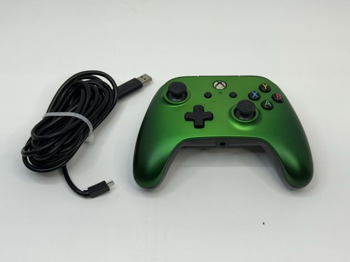 PowerA Enhanced controller USB Wired Metallic Green Remote For Xbox One ...