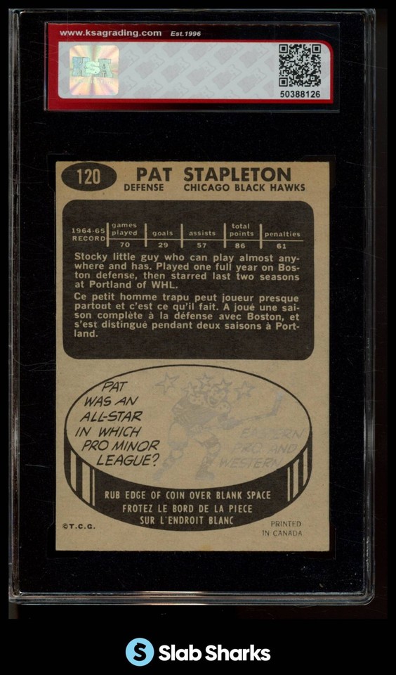 1965 TOPPS #120 PAT STAPLETON AUTOGRAPH KSA AUTHENTIC 9 | eBay