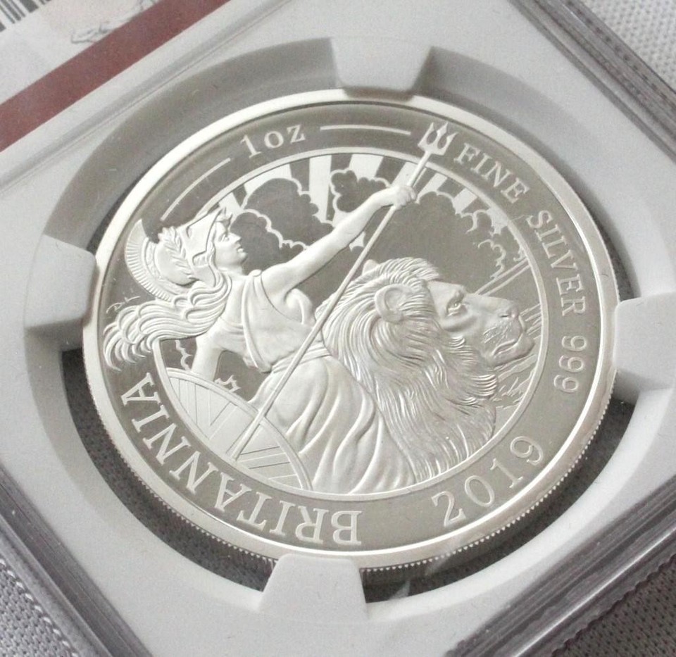 2019 Great Britain Britannia 1oz Silver Proof & Reverse Proof Set NGC ...