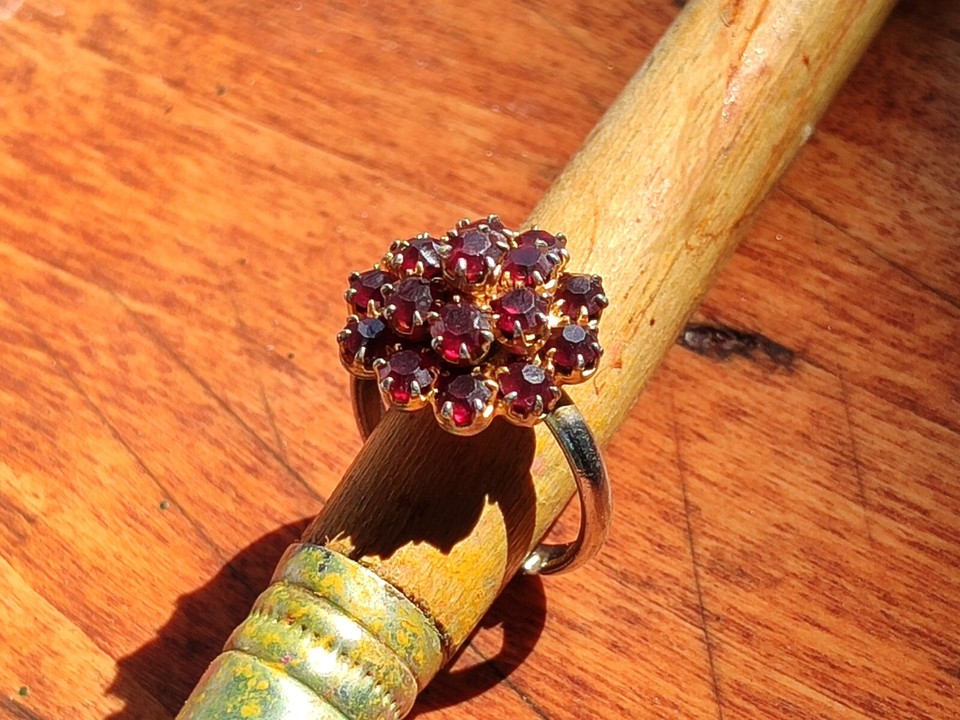Antique Bohemian garnet cluster ring | eBay