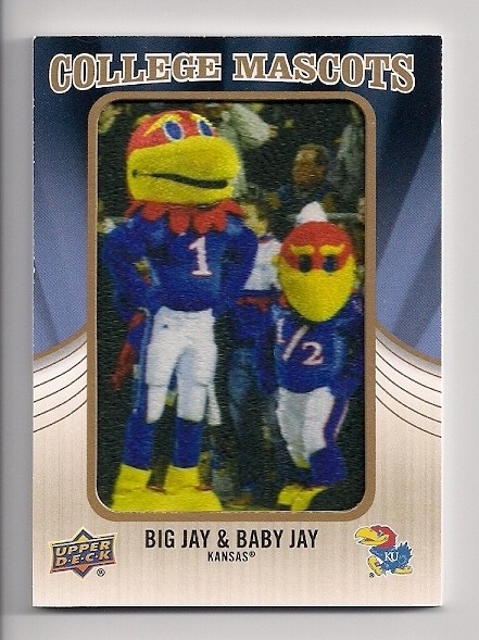 2013 BIG JAY & BABY JAY UPPER DECK *COLLEGE MASCOTS PATCH* CM-71 KANSAS ...
