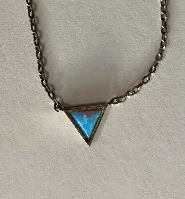 Triangle Opal Pendant Necklace | eBay