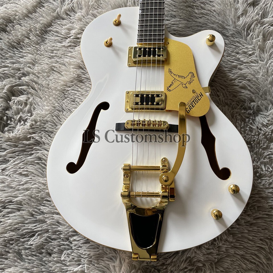 G6136T White Falcon Electric Guitar Gold Hardware 6 String Hollow Body ...
