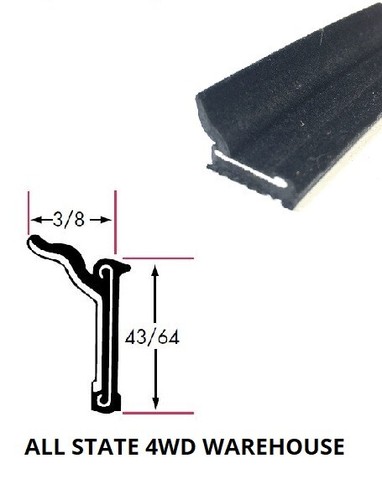 Universal Weatherstrip 3-PC Beltline Window Sweep Molding 3/8" x 43/64 ...