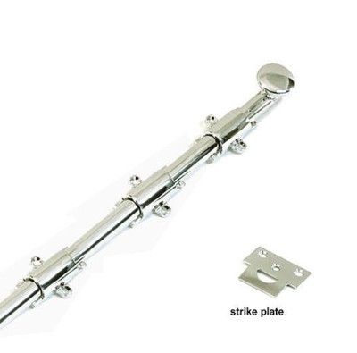 Polished Nickel 24 inch Surface Bolt Door Bolt HeavySolid Brass Deltana ...