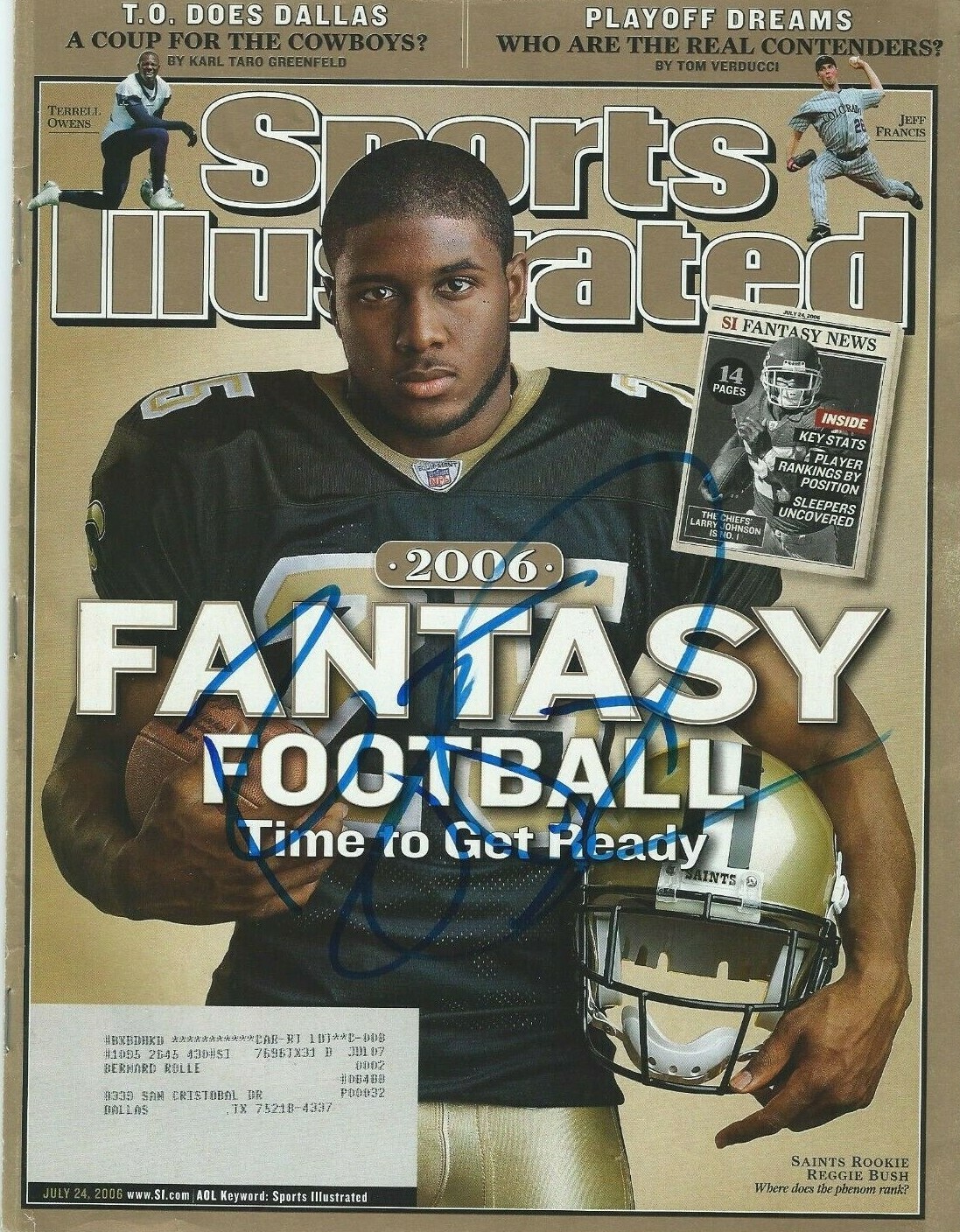 Reggie Bush Autographed Sports Illustrated Magazine Full 7/24/06 Saints ...