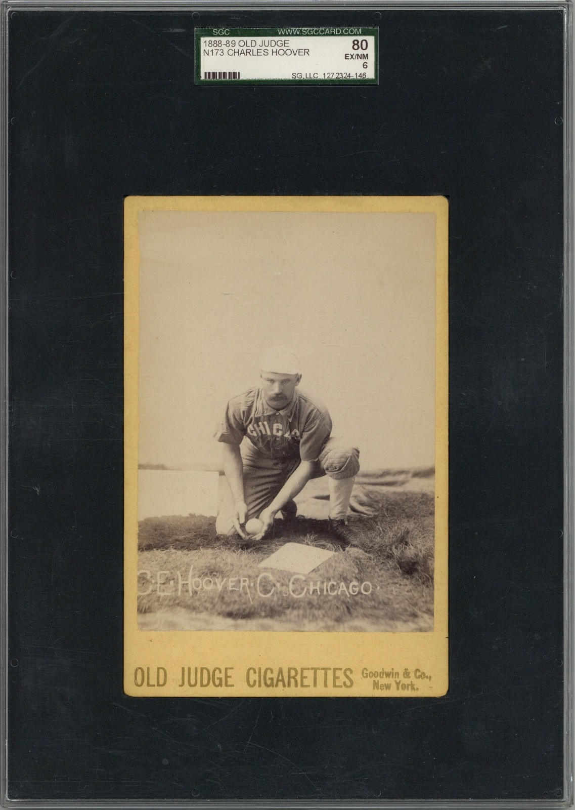 1888-89 Old Judge N173 Cabinet Card Chicago Catcher Charles Hoover SGC ...
