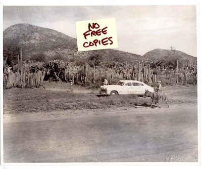 Vintage 1957 8 x 10 MIKE ZARRO Photo CACTUS 1949 Hudson Auto COWBOY ...