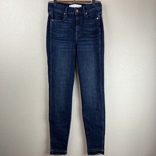 Ayr Jeans Women 27 The Riser Dark Wash High Rise Skinny Jeans Raw Hem ...